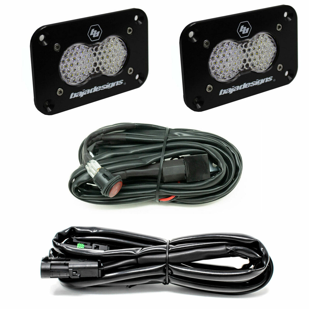 S2 Sport Black Flush Mount LED Light Pod Reverse Kit - Universal - Baja ...